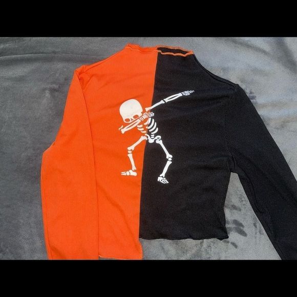 SHEIN | Tops | Halloweenskeletoncropped Top | Poshmark